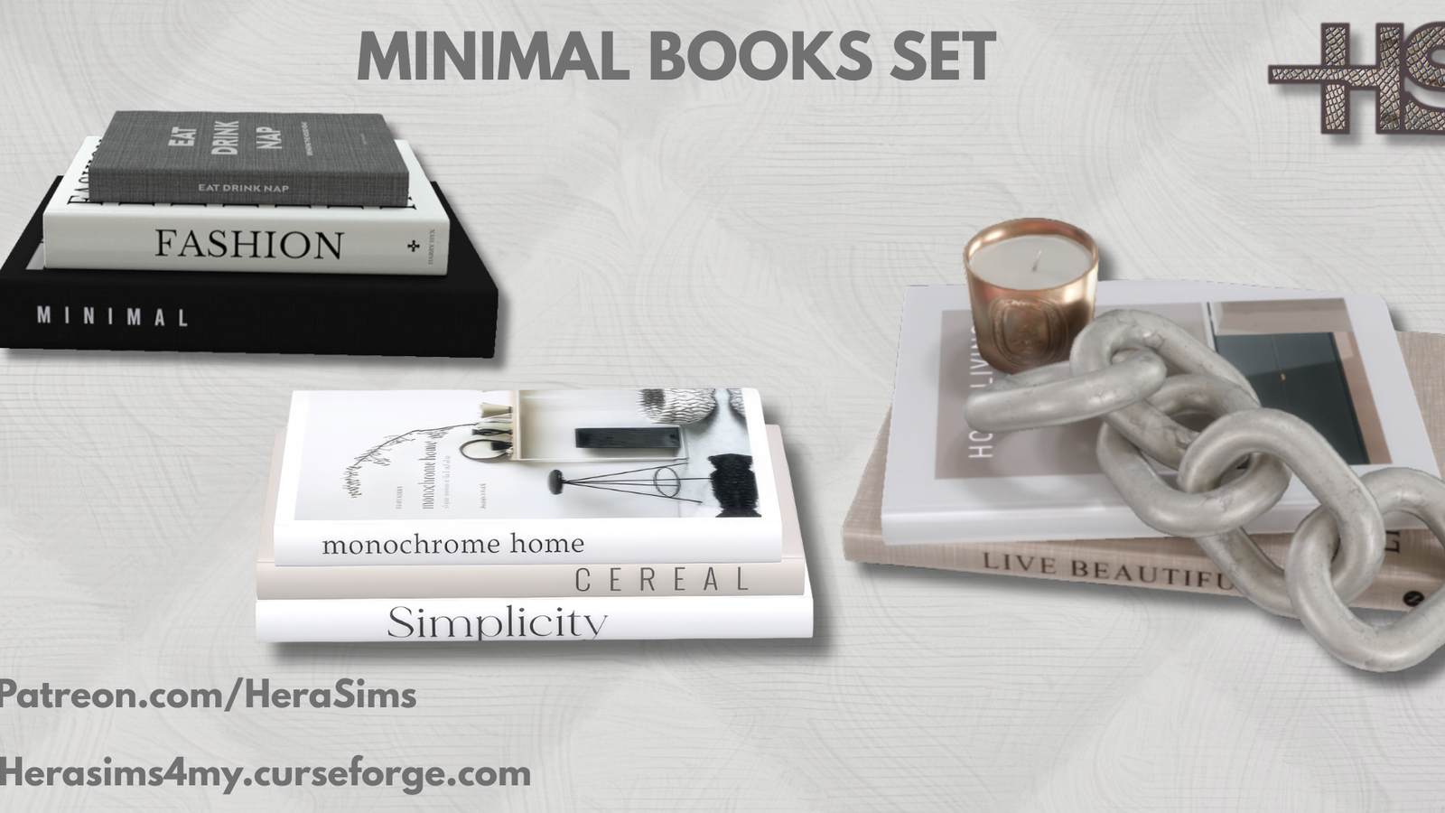 Minimal books set - The Sims 4