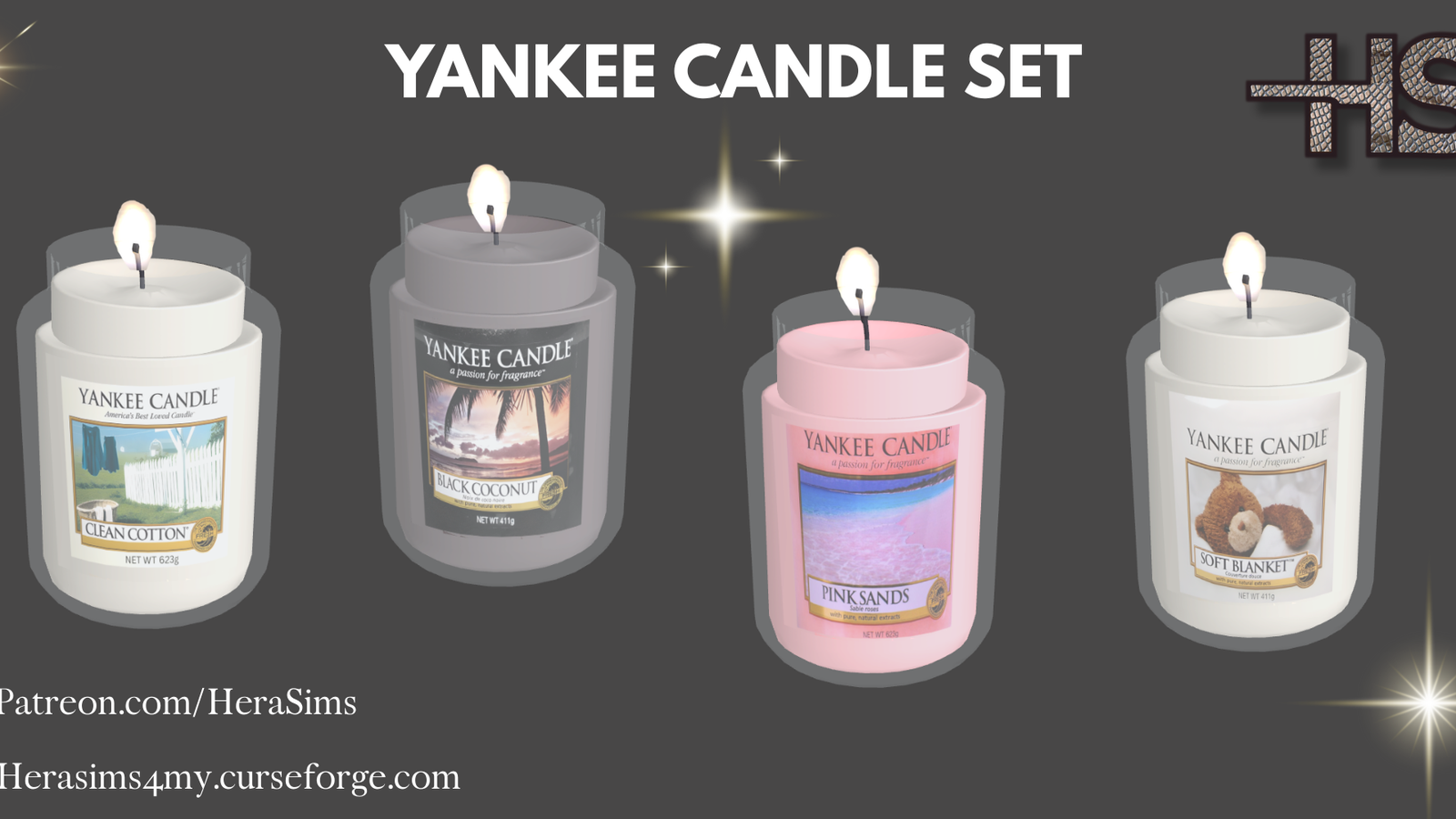 Yankee candle set - The Sims 4