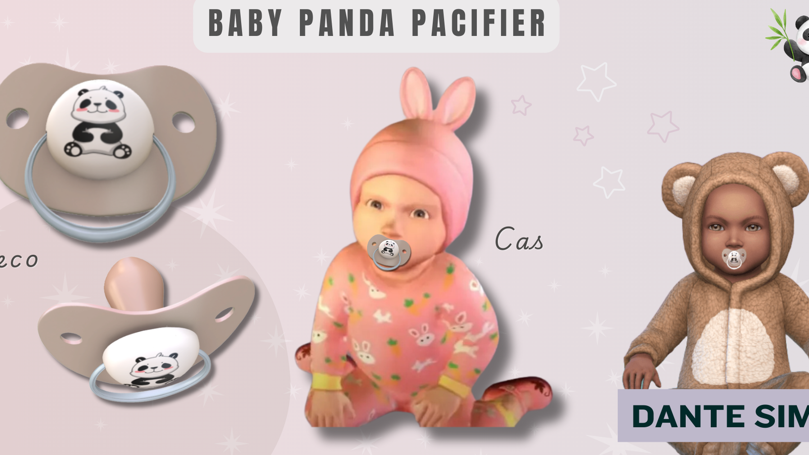 Baby panda pacifier