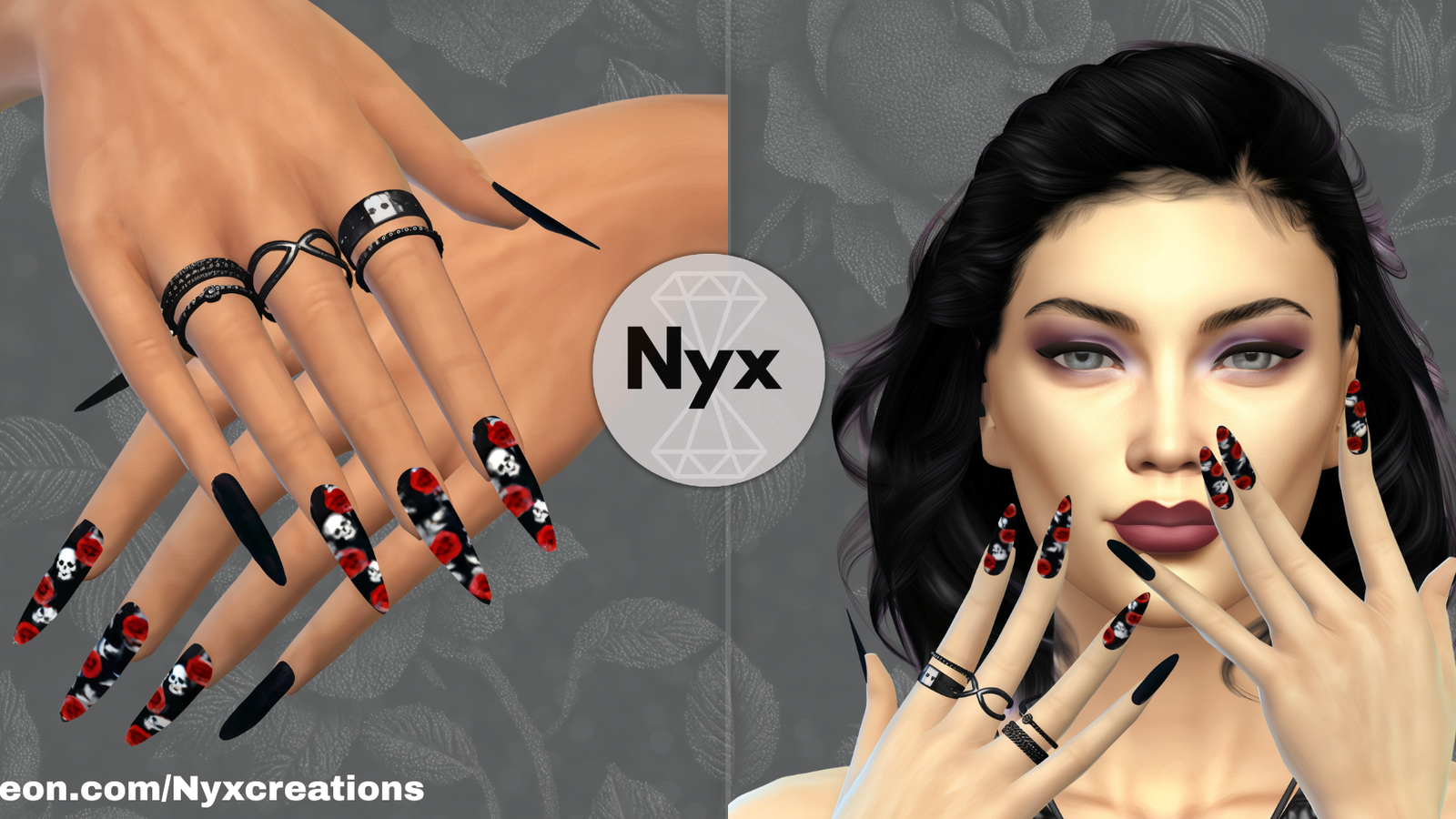 Goth nails set 14