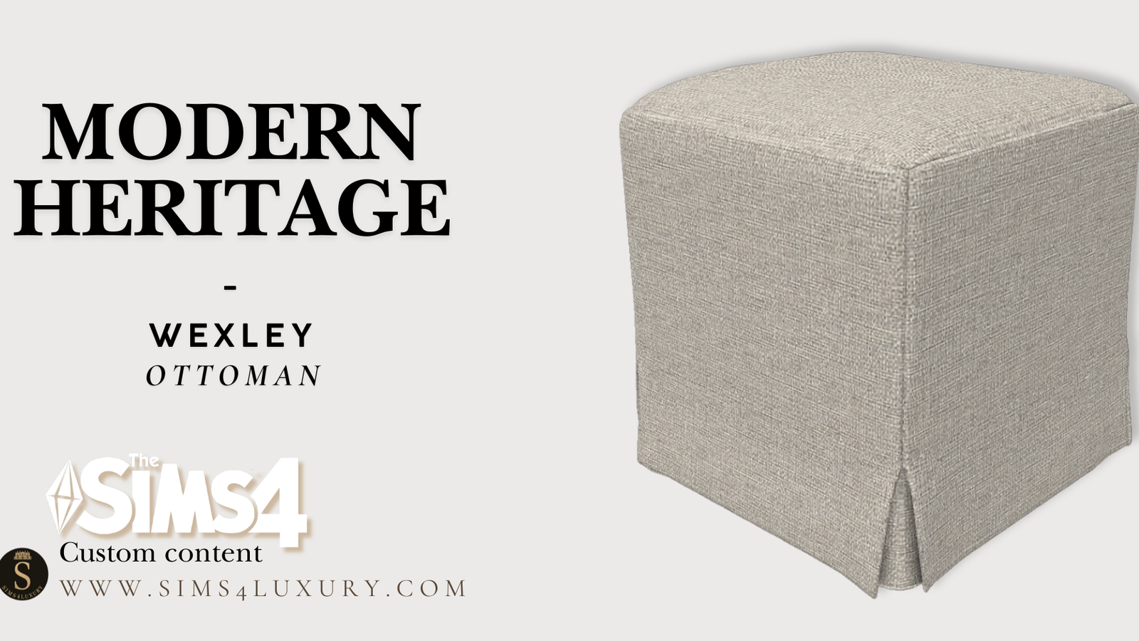 Sims4Luxury - Modern Heritage - Wexley - Ottoman - The Sims 4