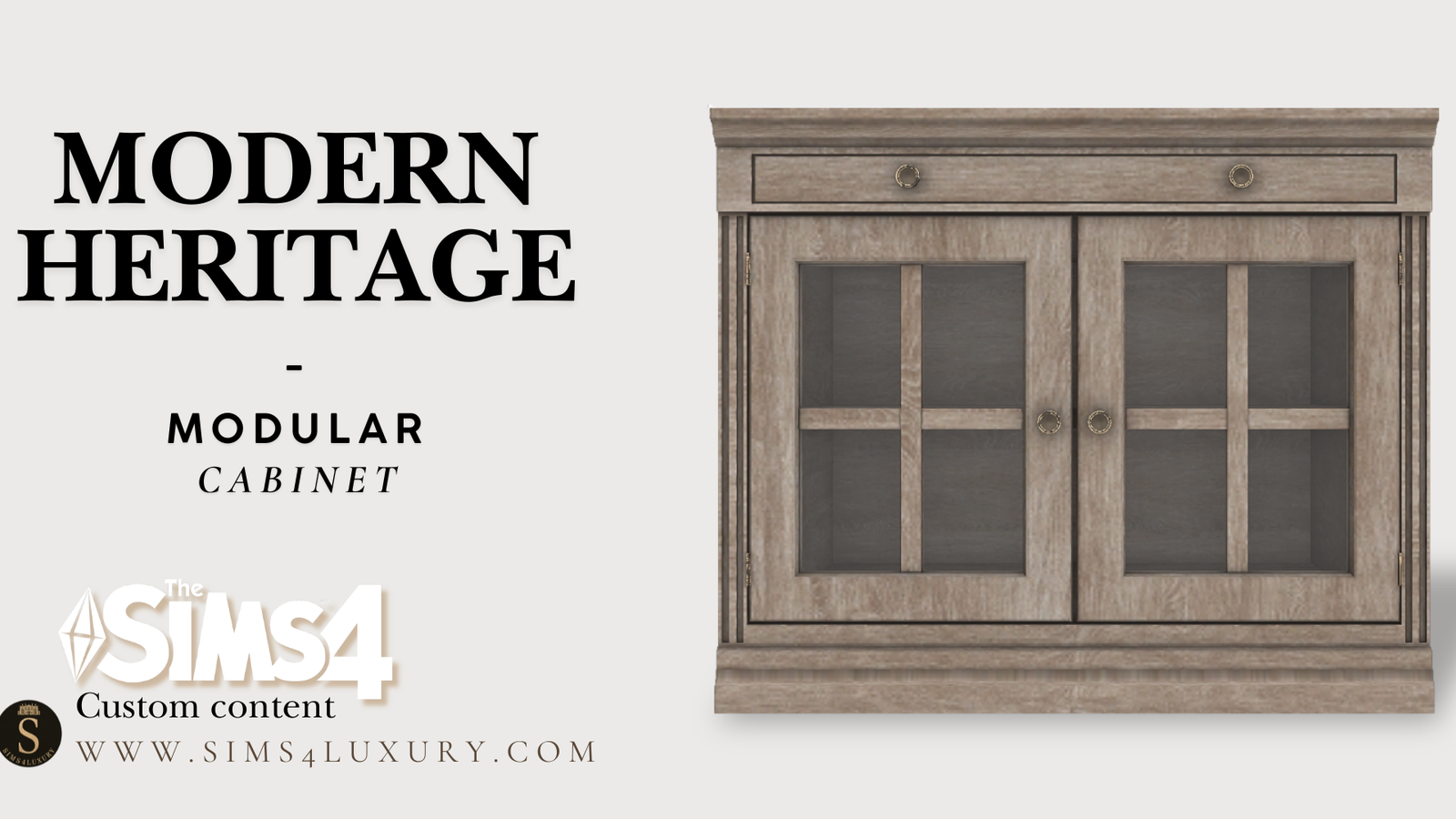 Sims4Luxury - Modern Heritage - Modular Cabinet - The Sims 4