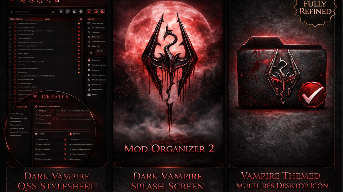 Skyrim Vampire-Themed Mod Organizer 2 Stylesheet, Icon & Splashscreen ...